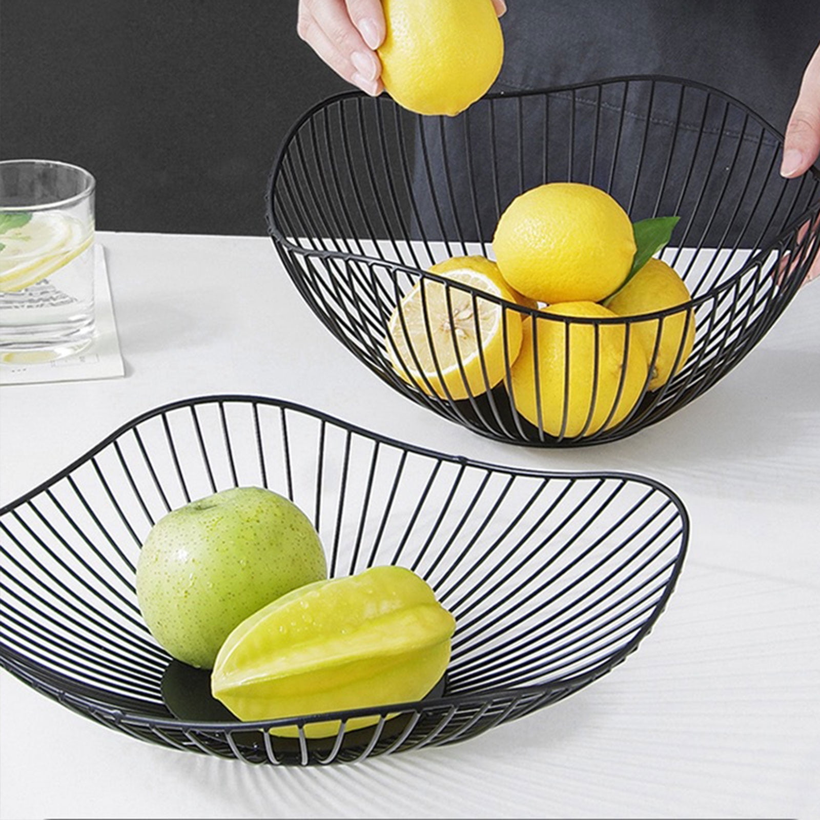 Metal Wire Fruit Bowl, Iron Arts Fruit Storage Baskets for Kitchen ...