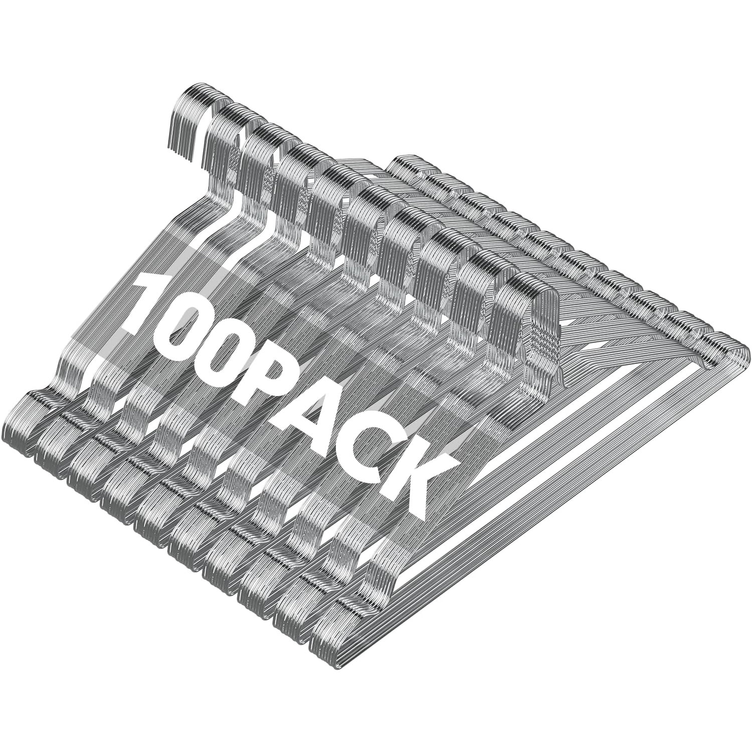 Metal Wire Hangers 100 Pack, Bulk for Commercial and Home, 16 Inch 12 ...