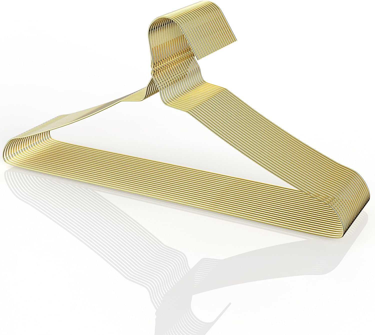 Metal Wire Hangers, 20 Pack, Gold, Slim Space-Saving Clothes Hangers ...