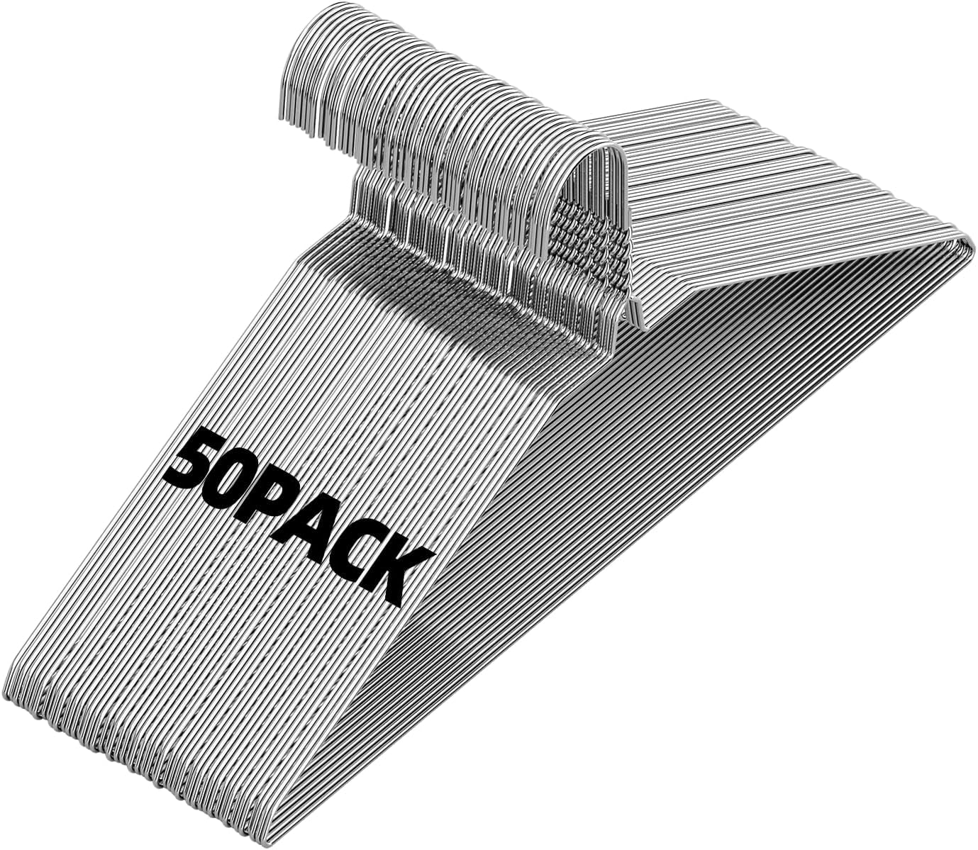 Metal Wire Hangers 50 Pack, Clothes Hangers for Coats, Space Saving ...