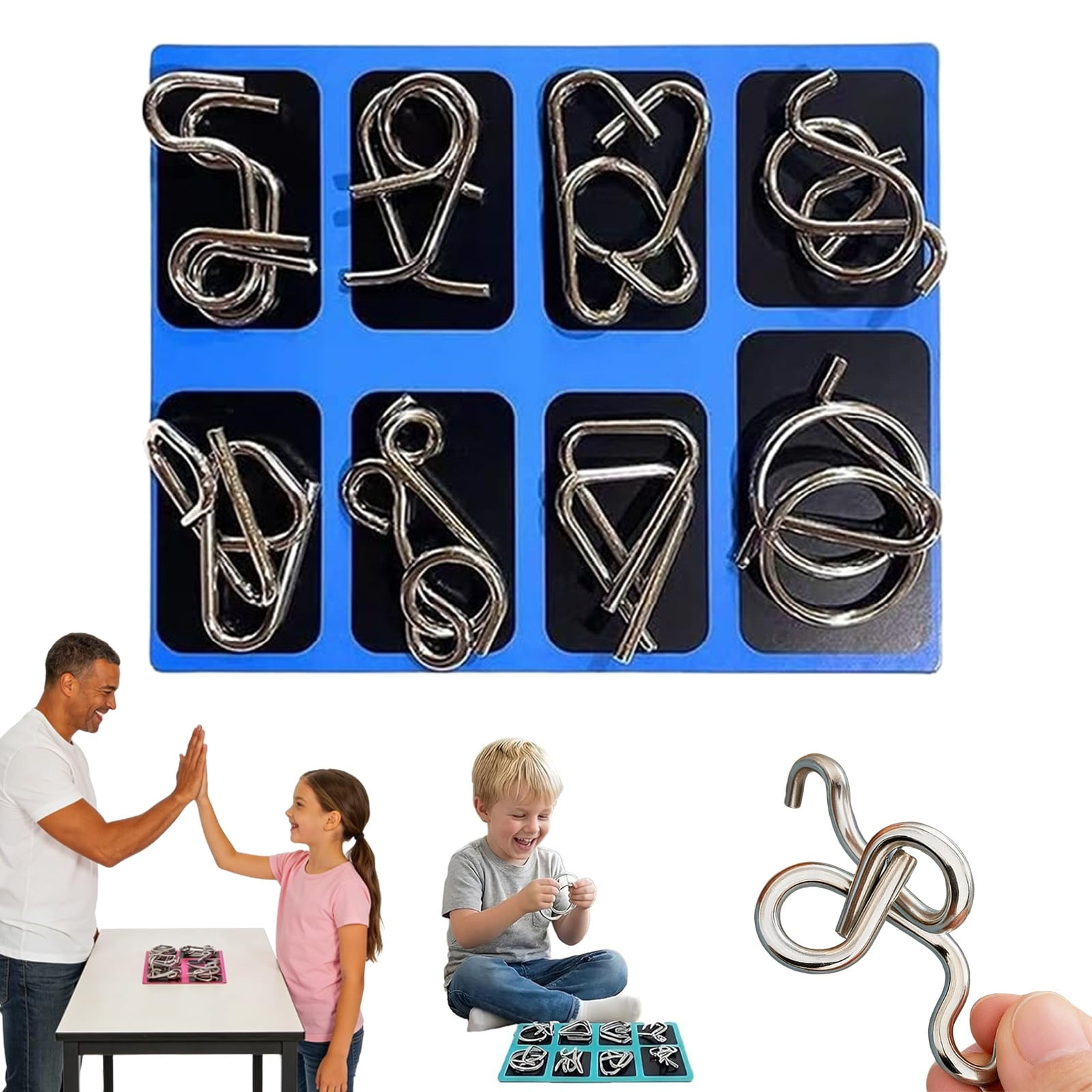Metal Wire Puzzle Set - Metal Puzzle Games with Storage Bag, Puzzle ...