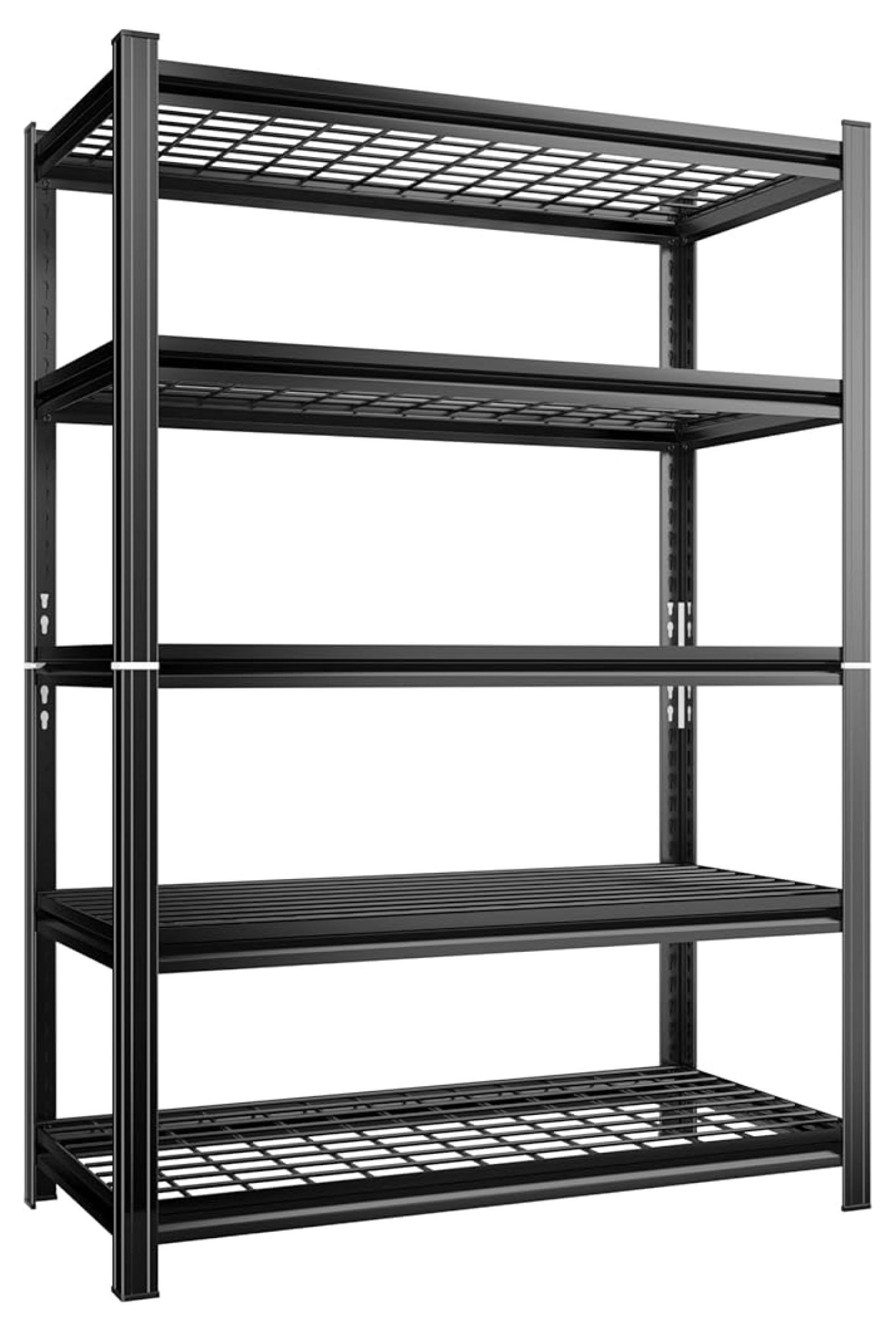 Metal Wire Shelving Heavy Duty,5-Tier Adjustable Grid Large Shelves ...