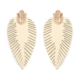 Metal With Heather Leather Post Drop Dangle Earrings ( VARIETY OF ...