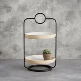 Metal/Wood 2 Tier Stand - Walmart.com