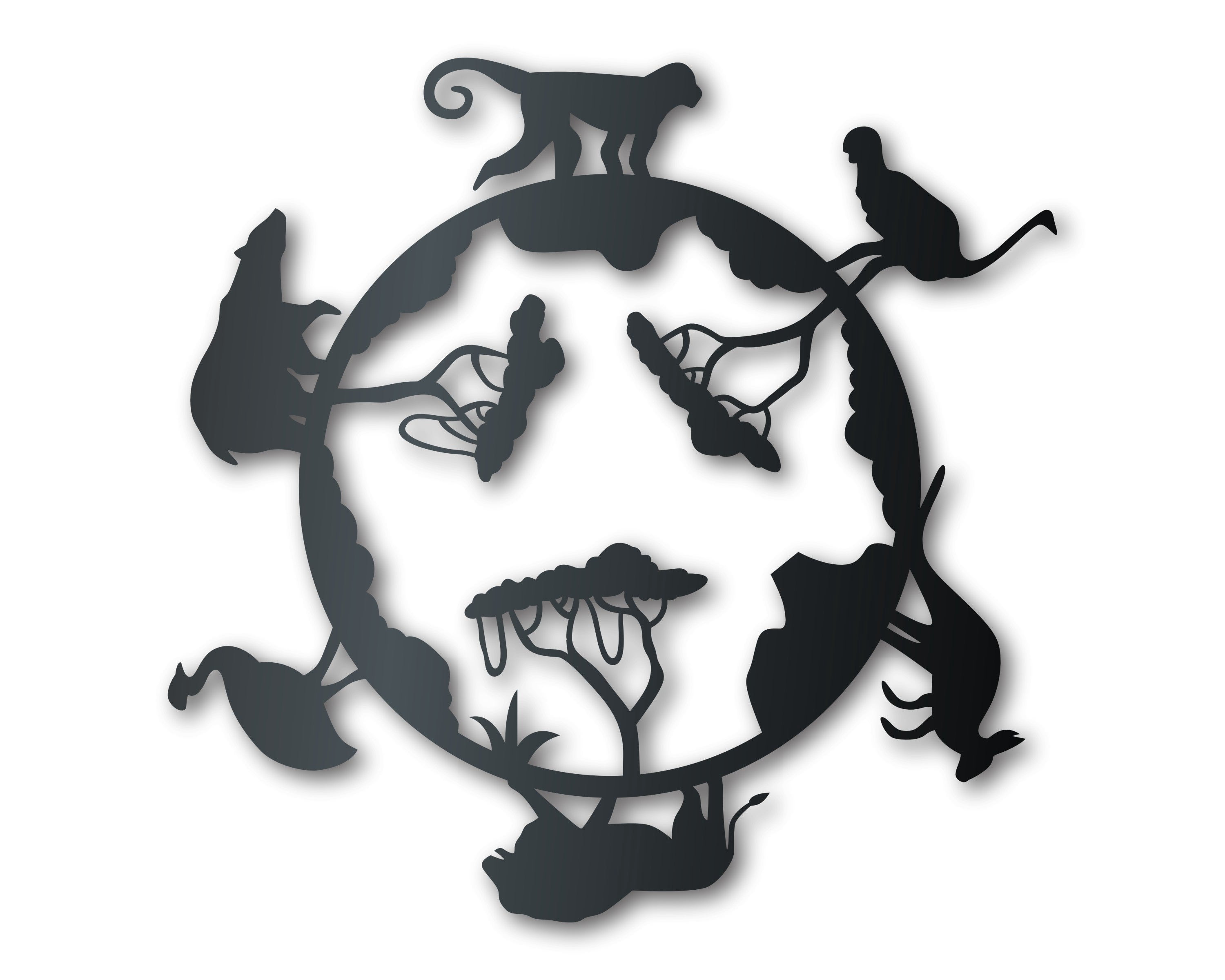 Metal World Safari Sign | Metal Zoo Animals Wall Art | Indoor Outdoor ...