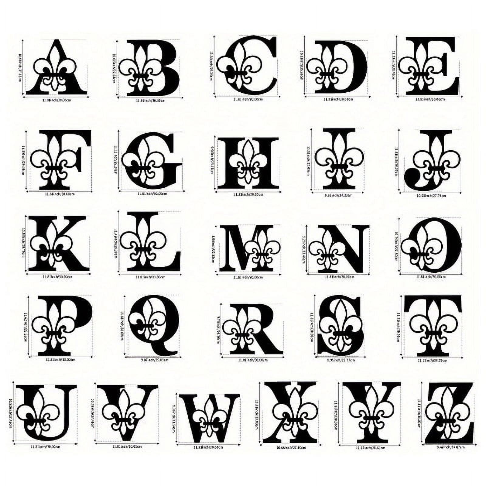 Metal Wrought Iron Letters Wall Decoration Floral Butterfly Capital ...