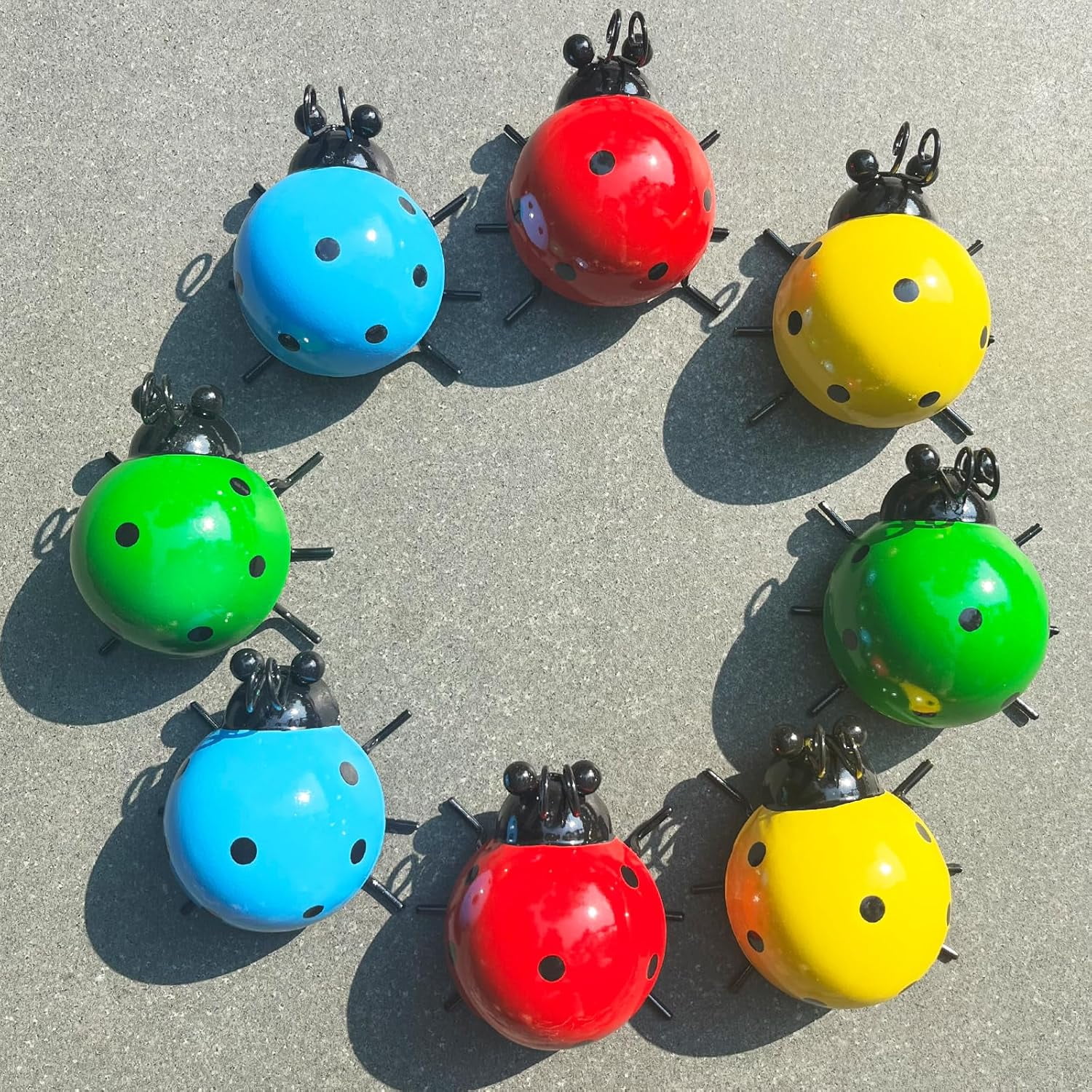 Metal Yard Art Garden Decoration for Outside Cute Colorful Ladybugs ...