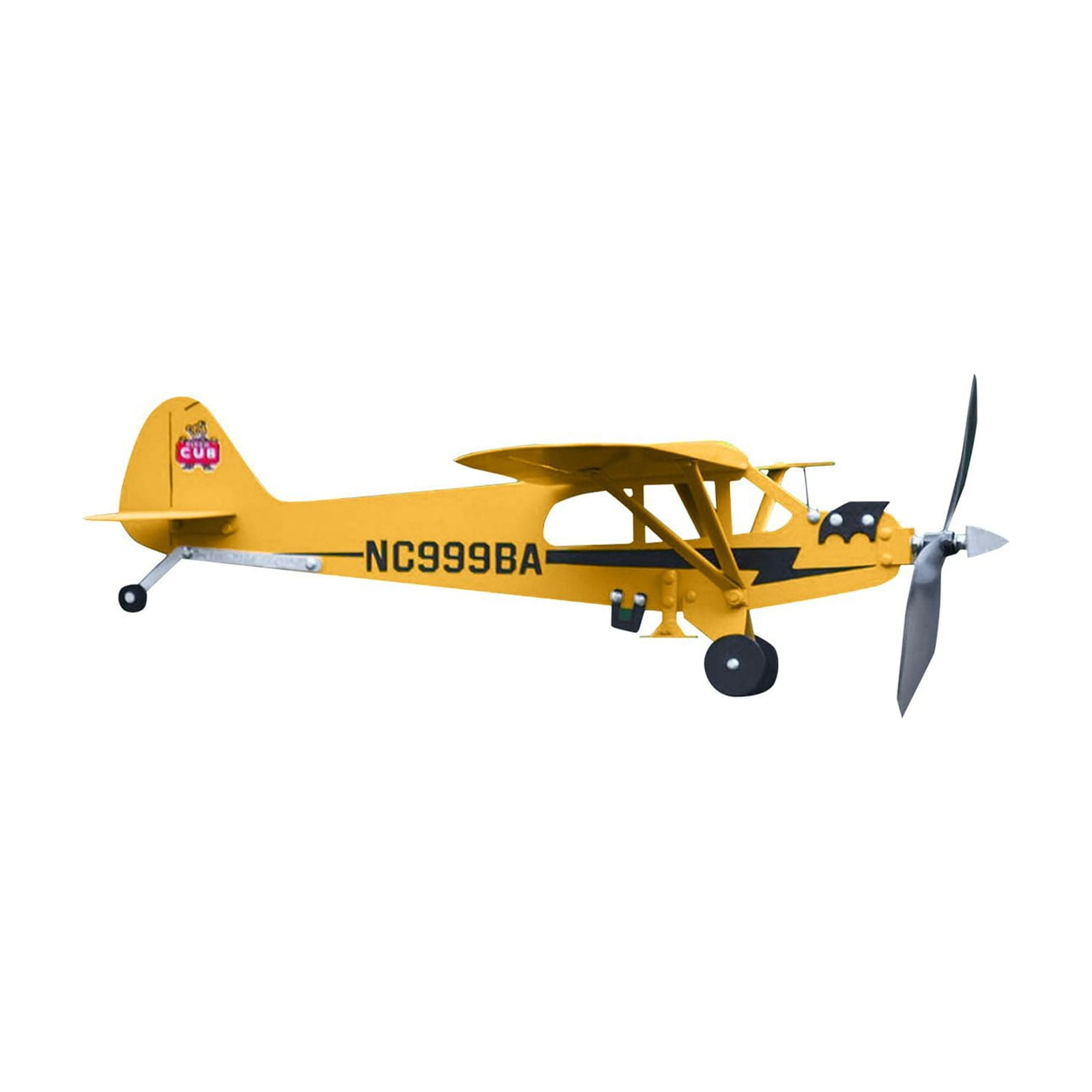Metal Yellow Airplane Wind Spinner, Garden Decor Rotating Plane Weather ...