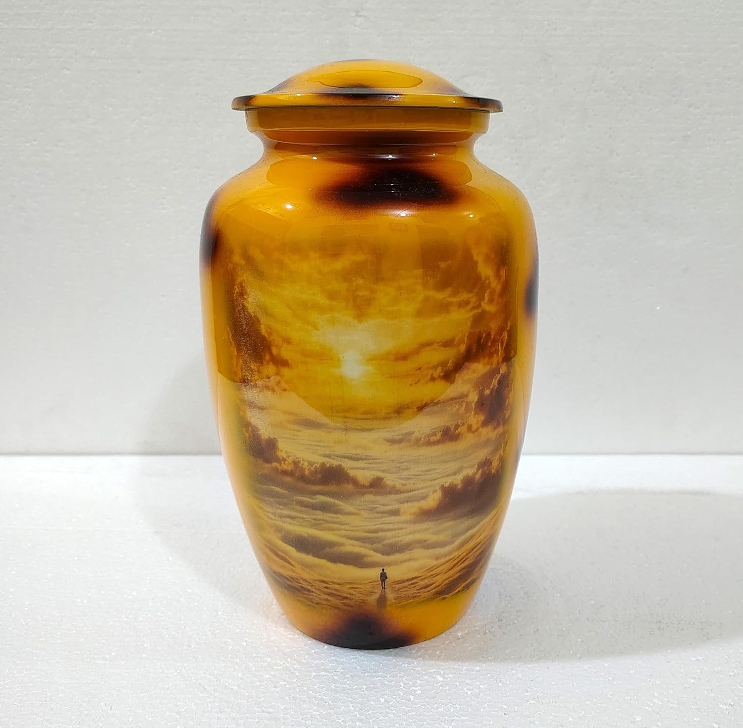 Metal Yellow Walk Urn for Adult Human Ashes – Premium Decorative ...