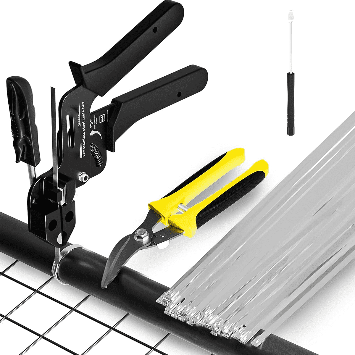 Metal Zip Ties Tool, 100 Pcs 11.8 *1.81 inch Stainless Steel Cable Tie ...