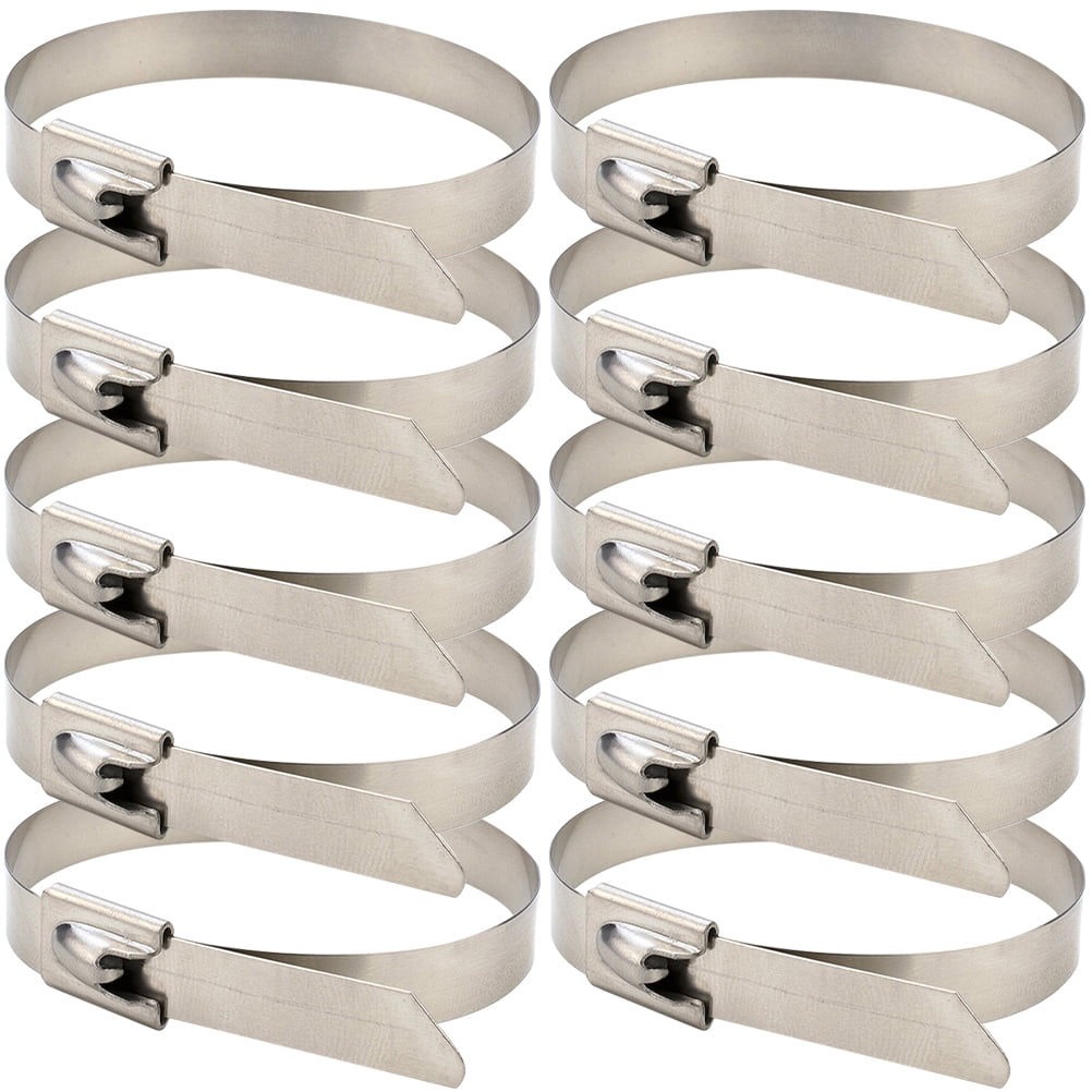 Metal Zipper Tie Binding Cable Self- Locking 100 Pcs Self-locking Data ...