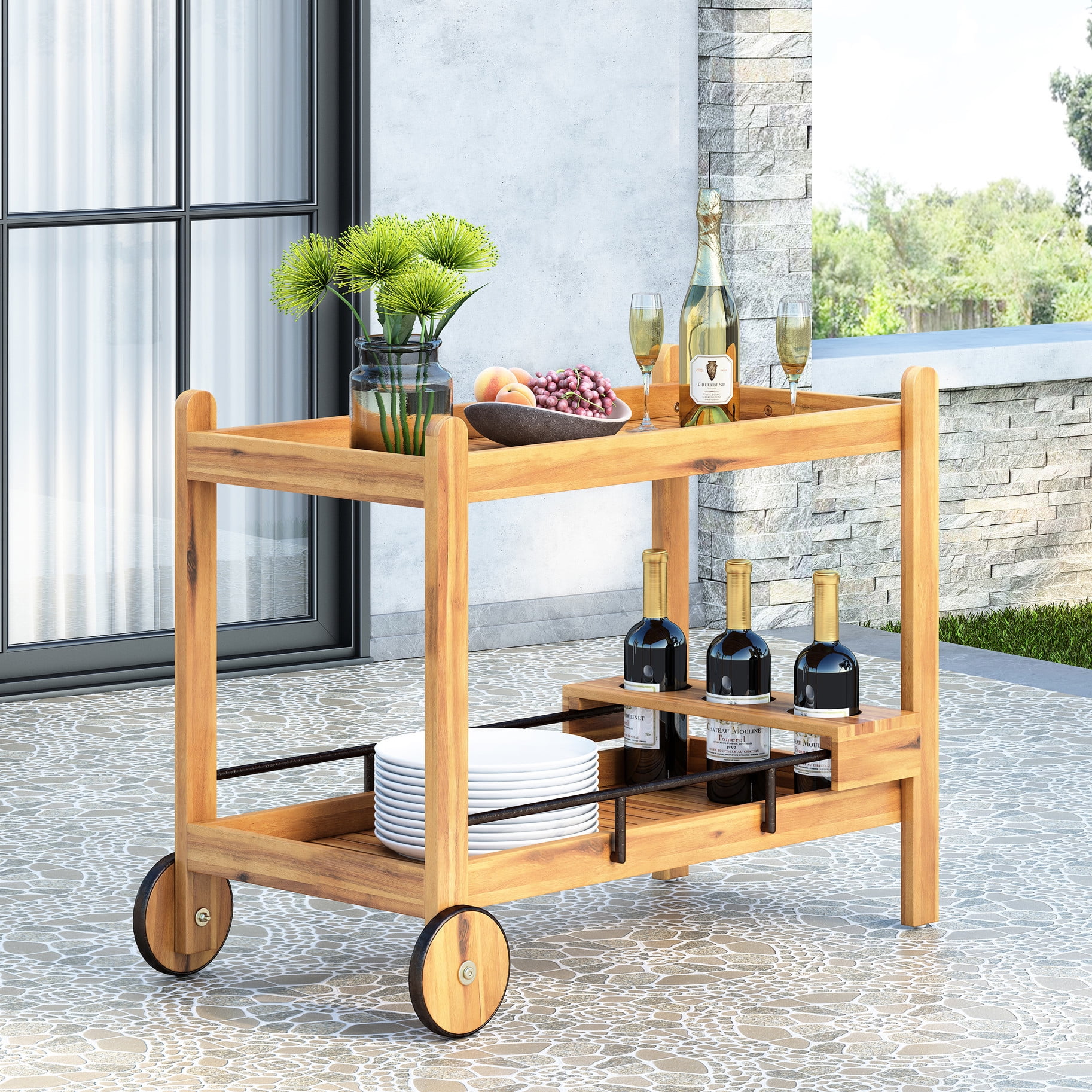 Metal and Acacia - Transitional Paneling - Backyard Meals ...