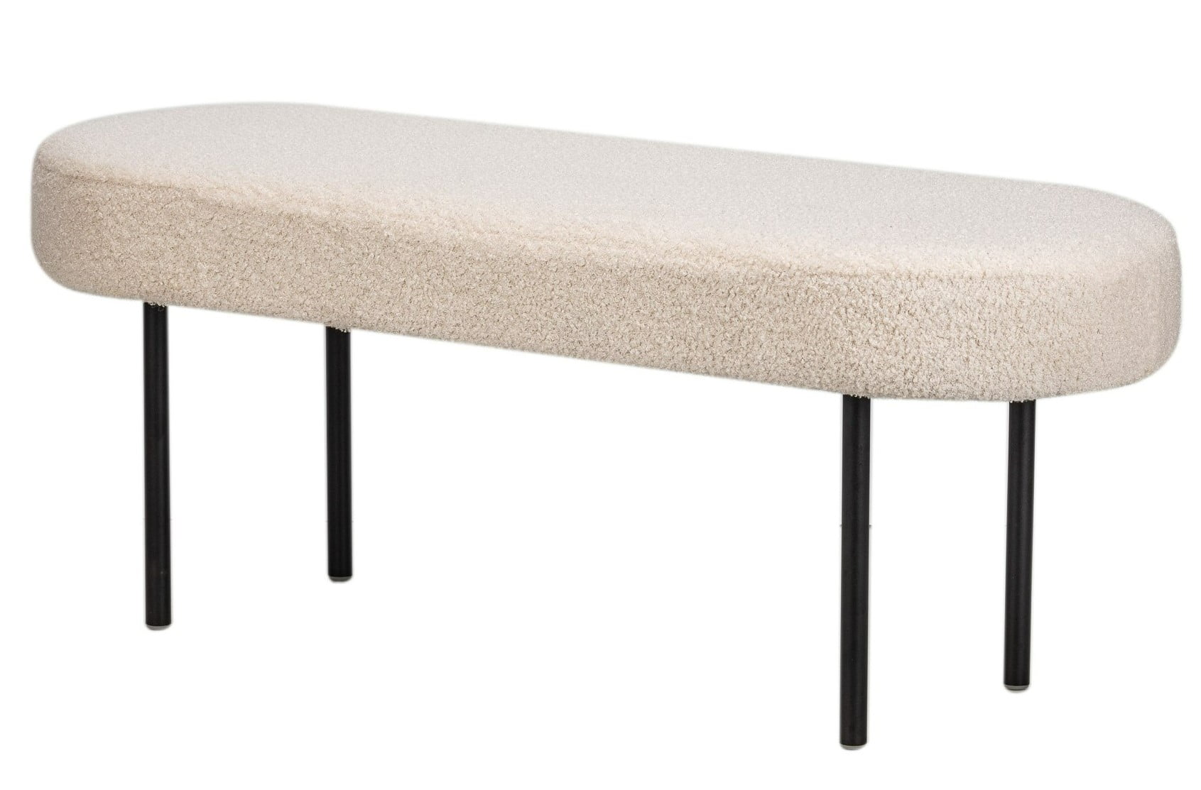 Metal and White Boucle Bench Modern Design Style Entryway - Walmart.com