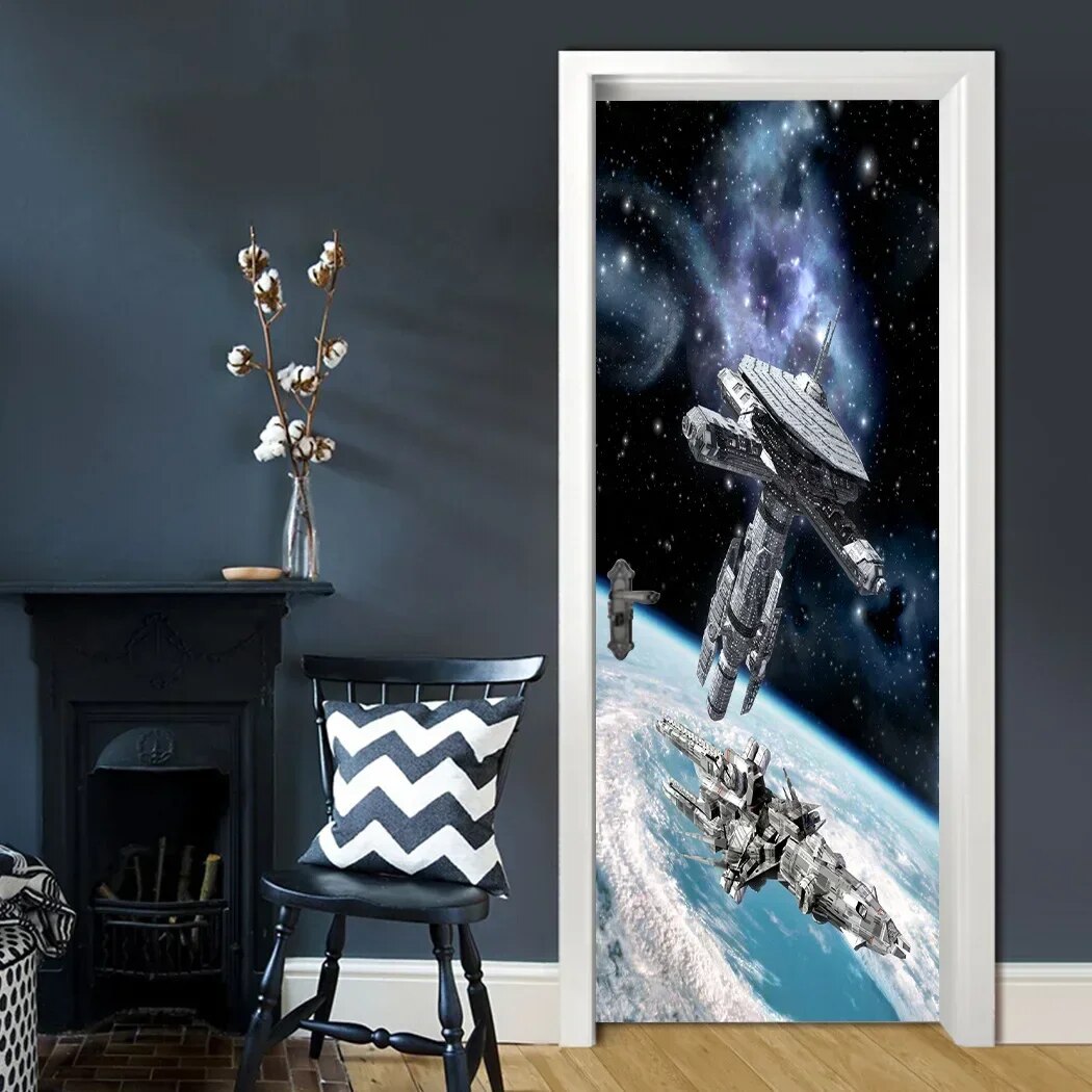 Metal armor door Simulate air series door wallpaper Modern tech style ...
