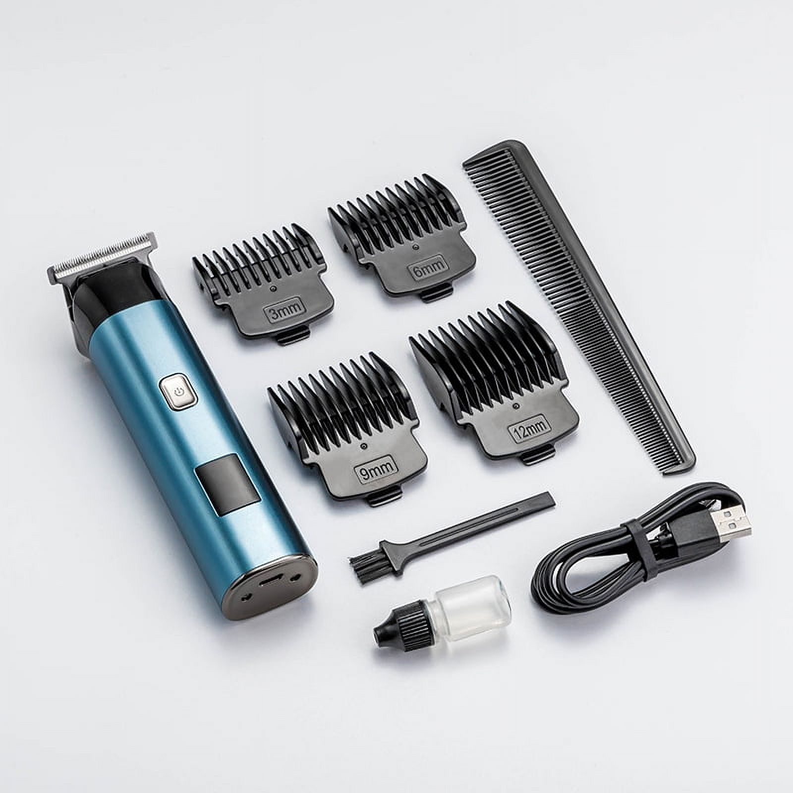 Metal body hair clipper USB men's home self-service hair clipper bald ...