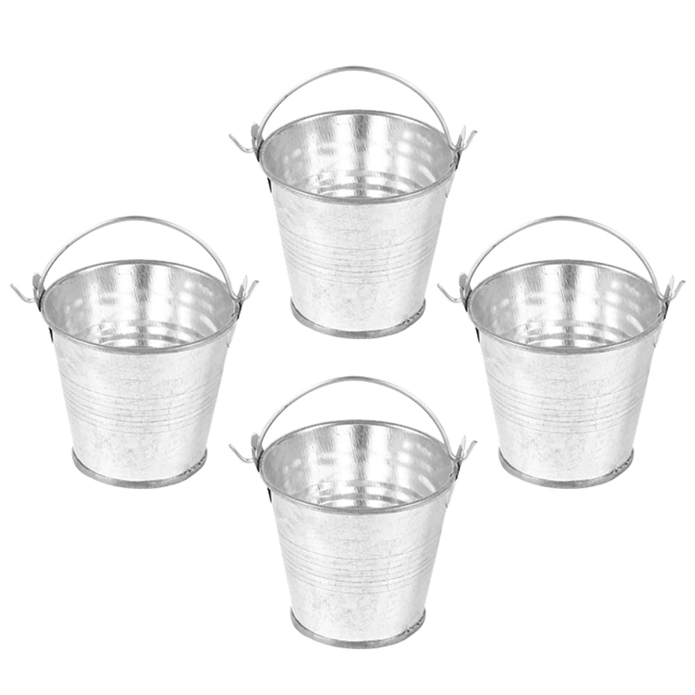 Metal buckets, 4Pcs Small Tin Pails with Handles Hanging Flower Bucket ...