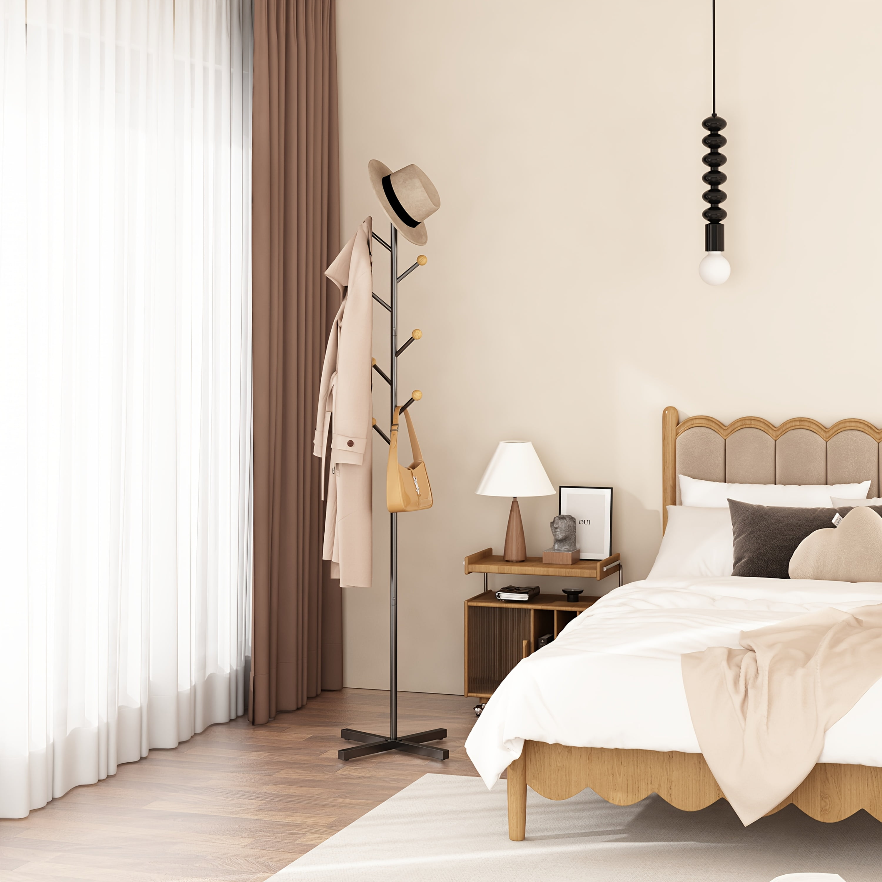 Metal coat rack freestanding, hall tree coat rack, heavy duty coat rack ...