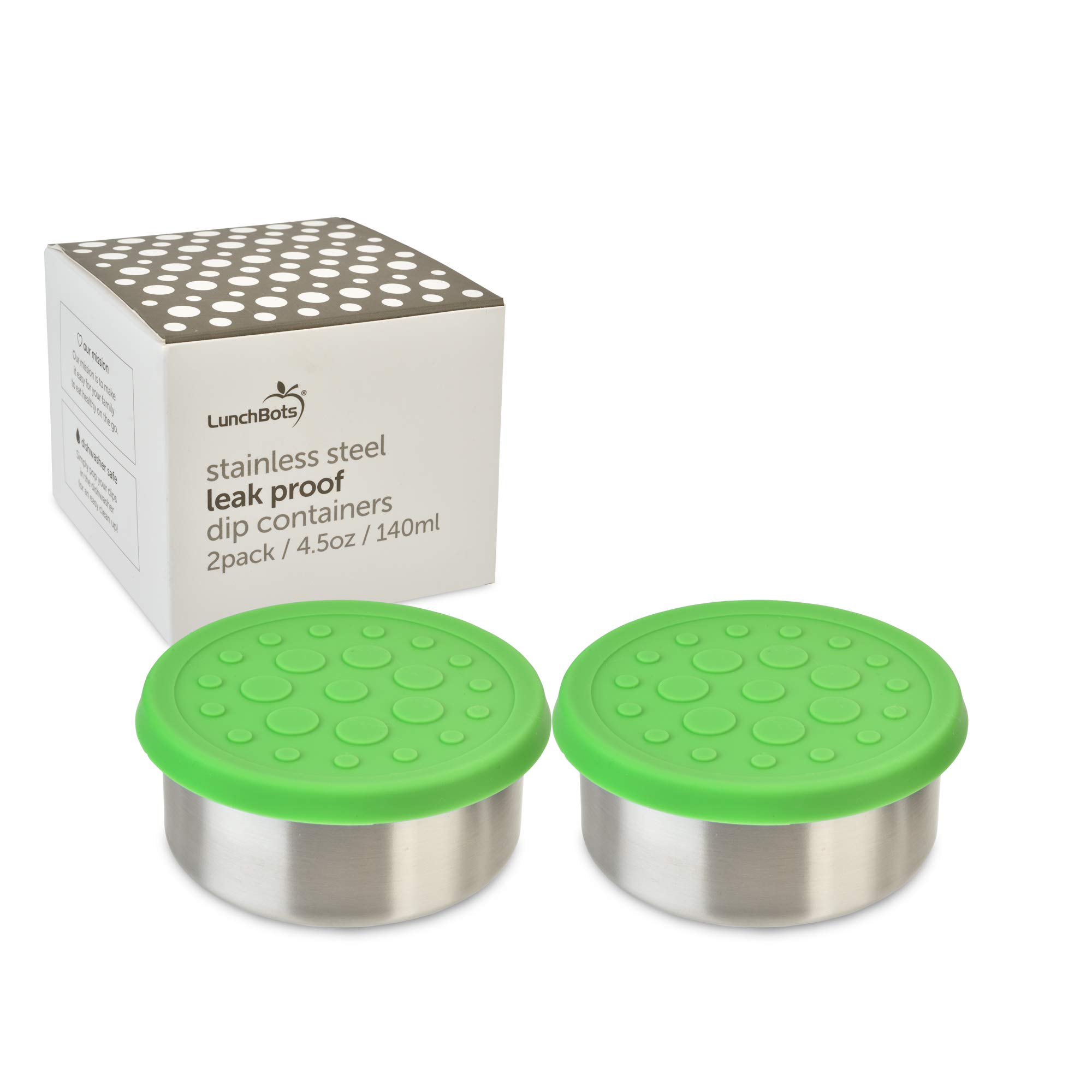 Metal condiment cups with lids, 2.5 oz stainless steel snack containers ...