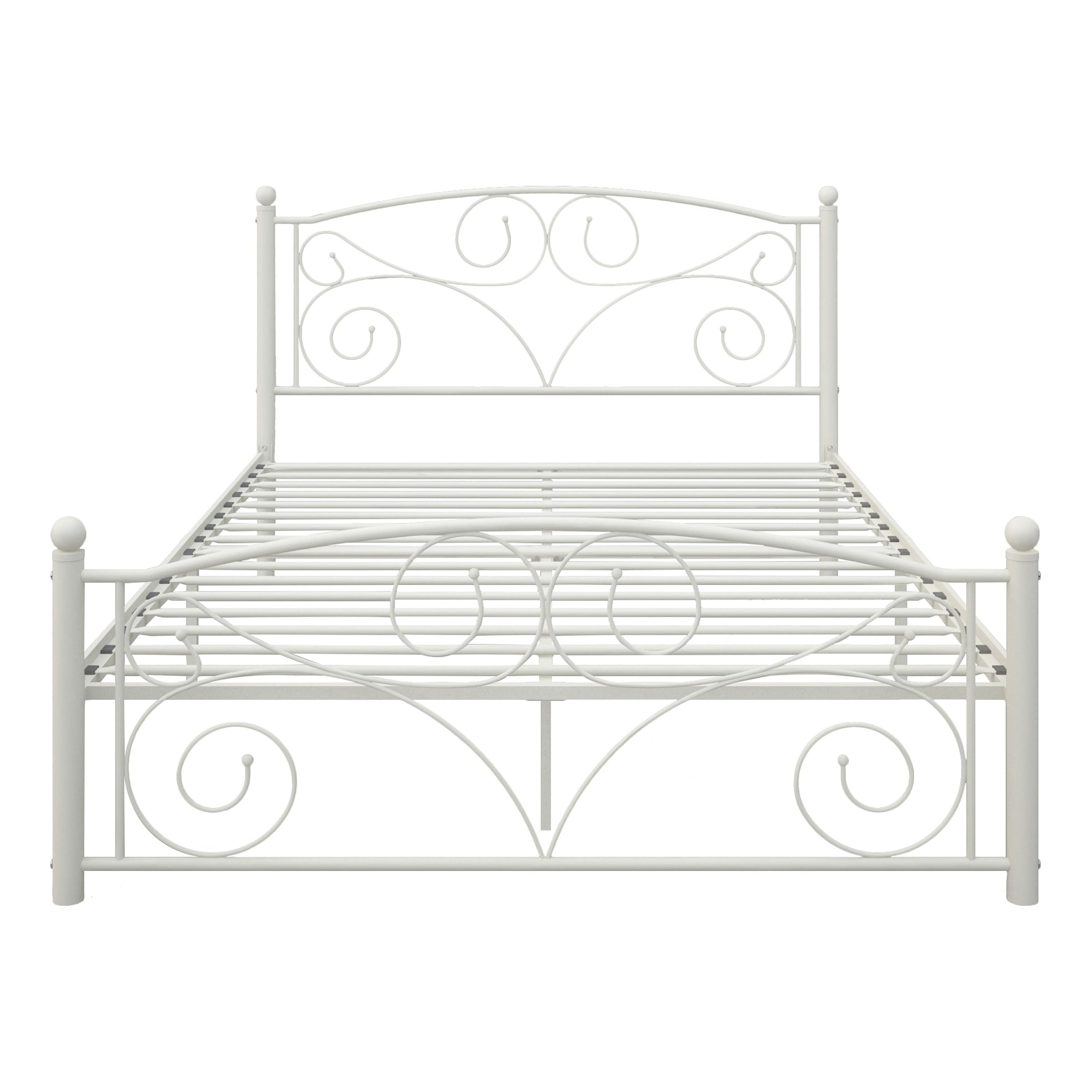 Metal frame bed white Full - Walmart.com