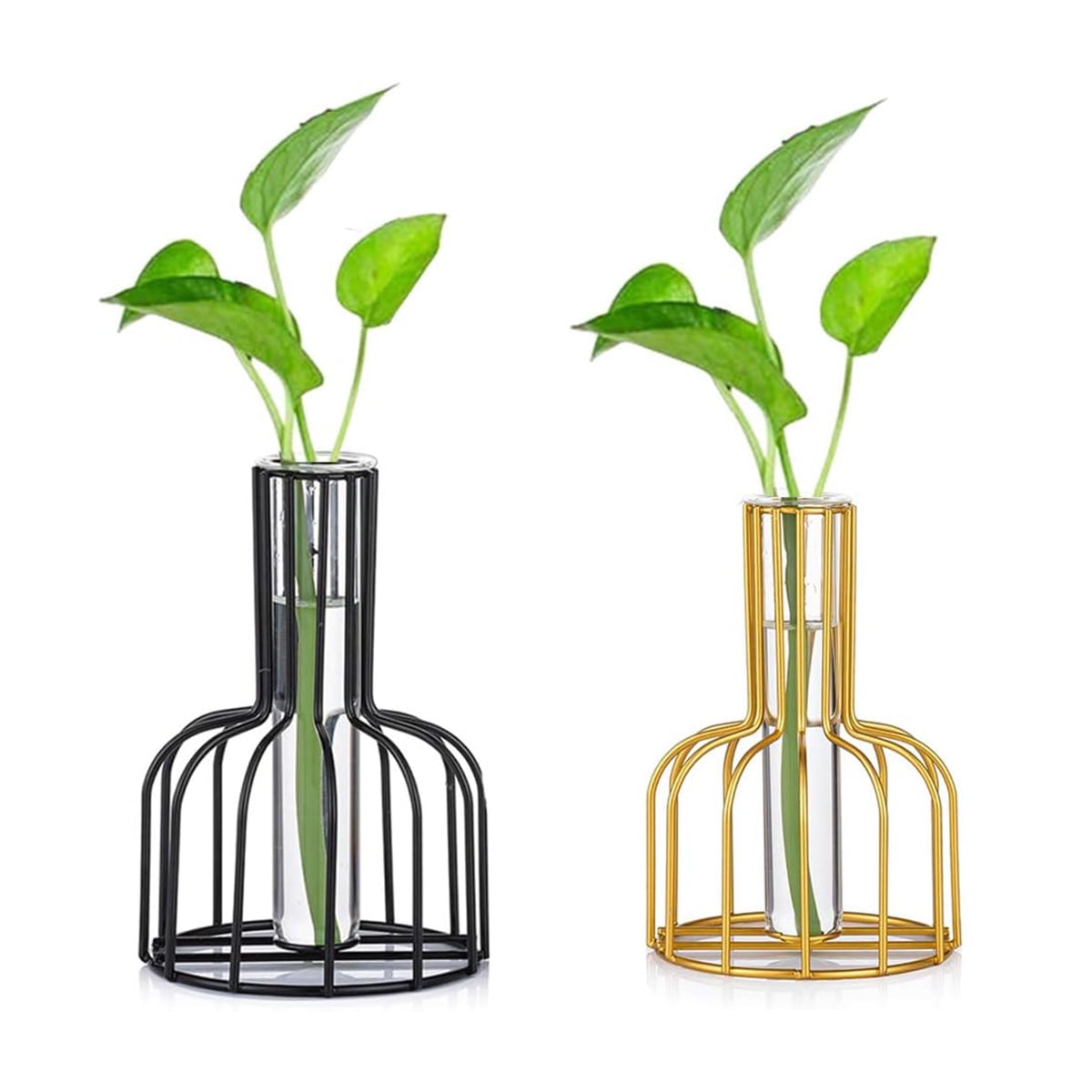 Metal Frame, Gold Vase, Test Tube Vase For Hydroponic Plants, Flower ...
