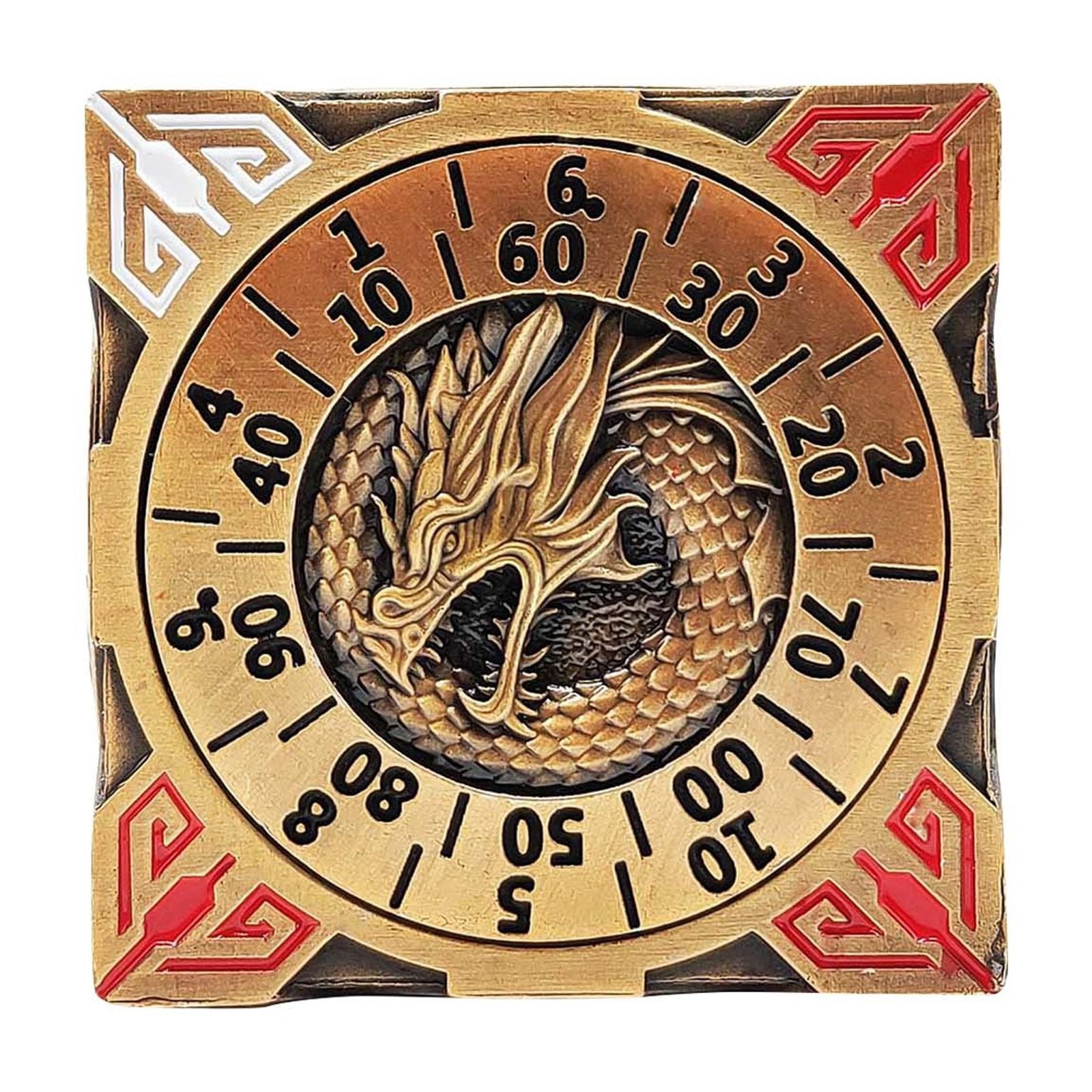 Metal hexahedral seven in one dice suit rotating DND dragon and dungeon ...