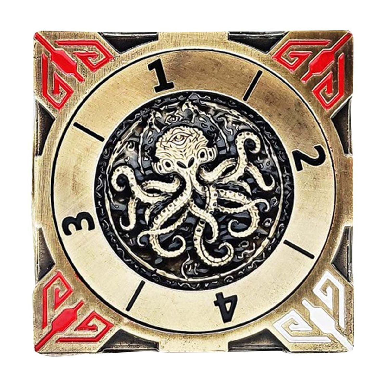 Metal hexahedral seven in one dice suit rotating DND dragon and dungeon ...