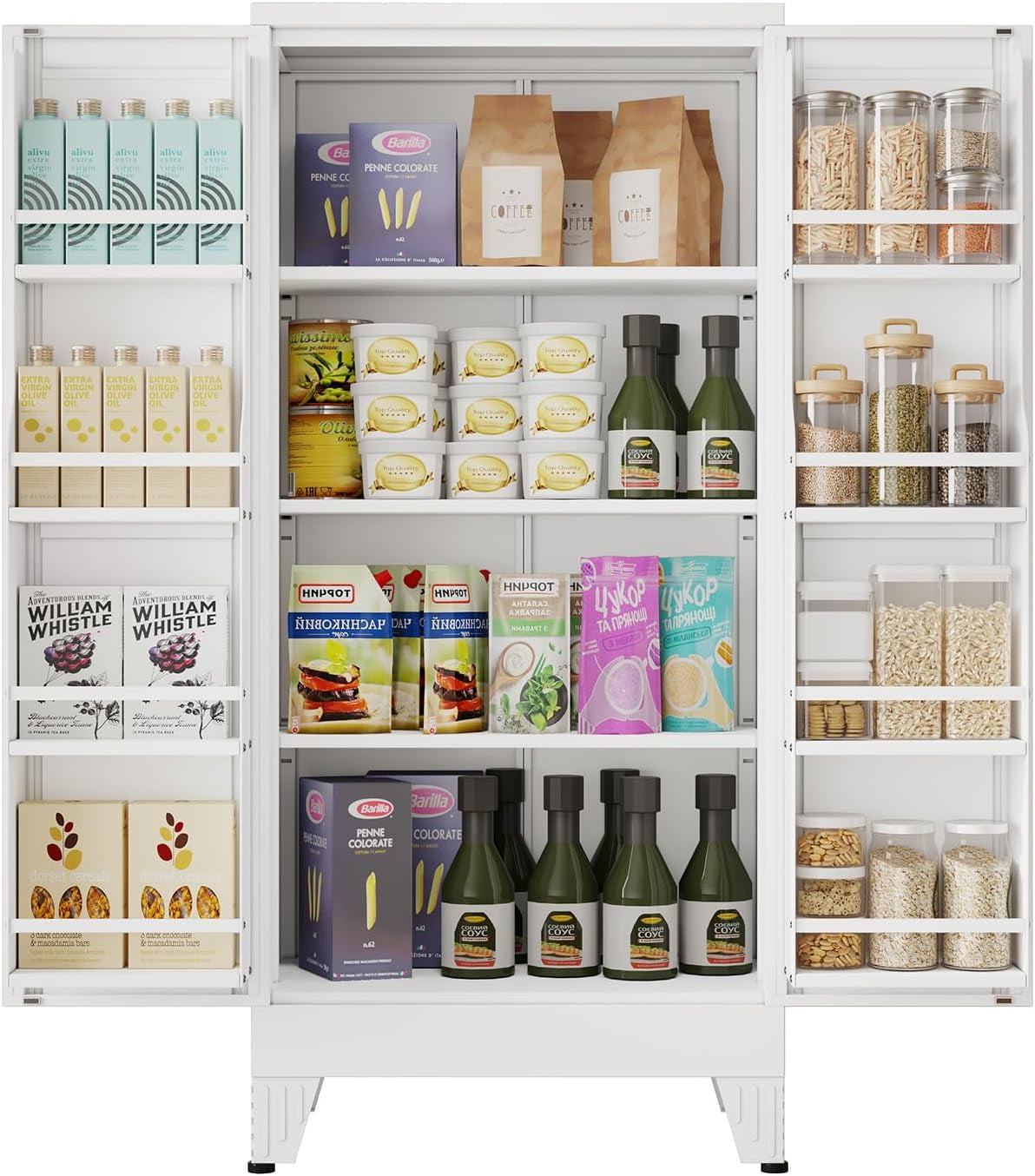 Metal kitchen Pantry Storage Cabinet, Hollow Texture Storage Cabinets ...