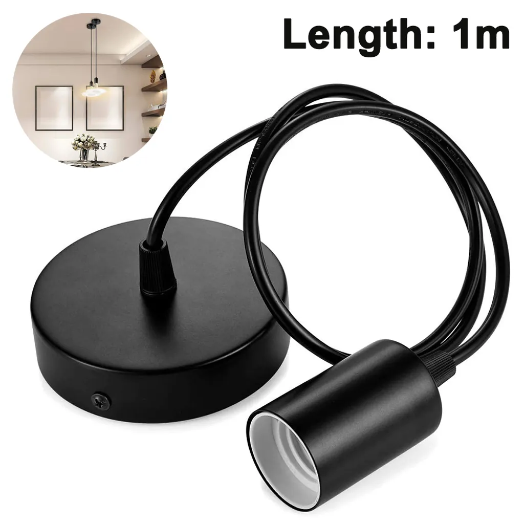 Metal lamp suspension, E27 lamp holder with cable, cord pendulum ...