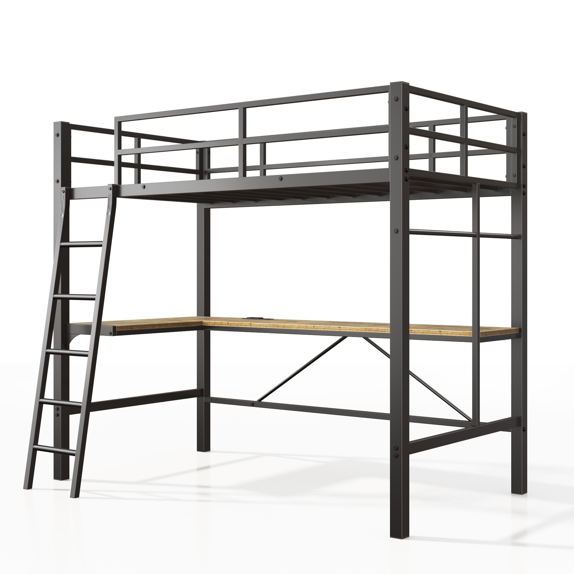 Metal platform bed frame, iron frame + MDF tabletop, with sturdy and ...