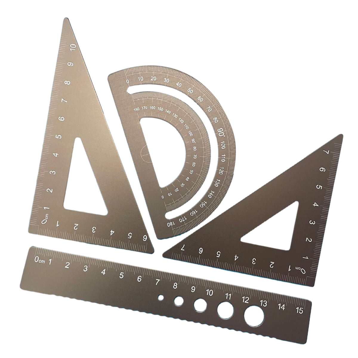 Metal protractor, aluminum ruler, metal set square, triangle ruler ...