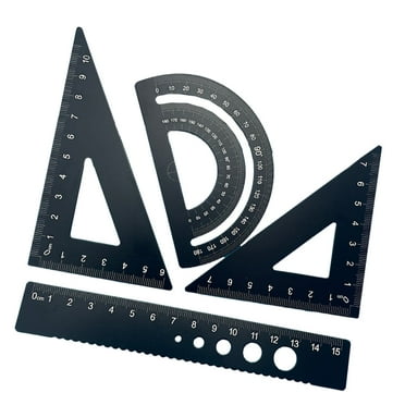 Mr. Pen Geometry Set, 4 Pack - Metal Protractor, Aluminum Ruler, Set ...