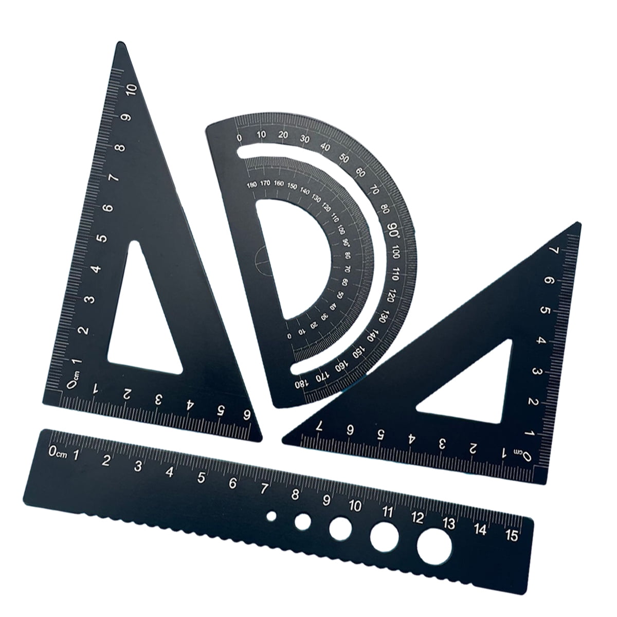 Metal protractor, aluminum ruler, metal set square, triangle ruler ...