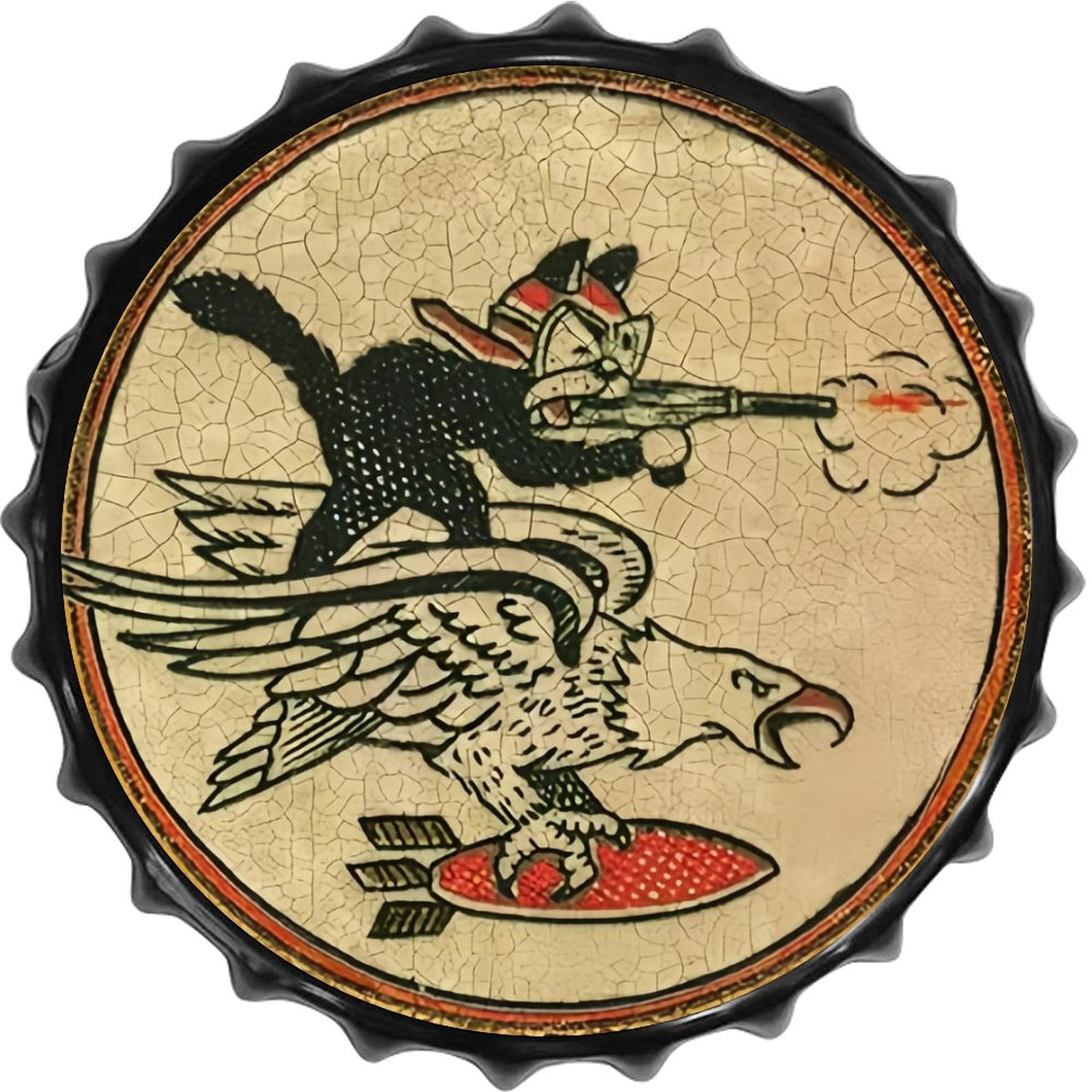 Metal signs: Machine Gun Cat Bomber Patch Ww2 Retro Metal Signs ...