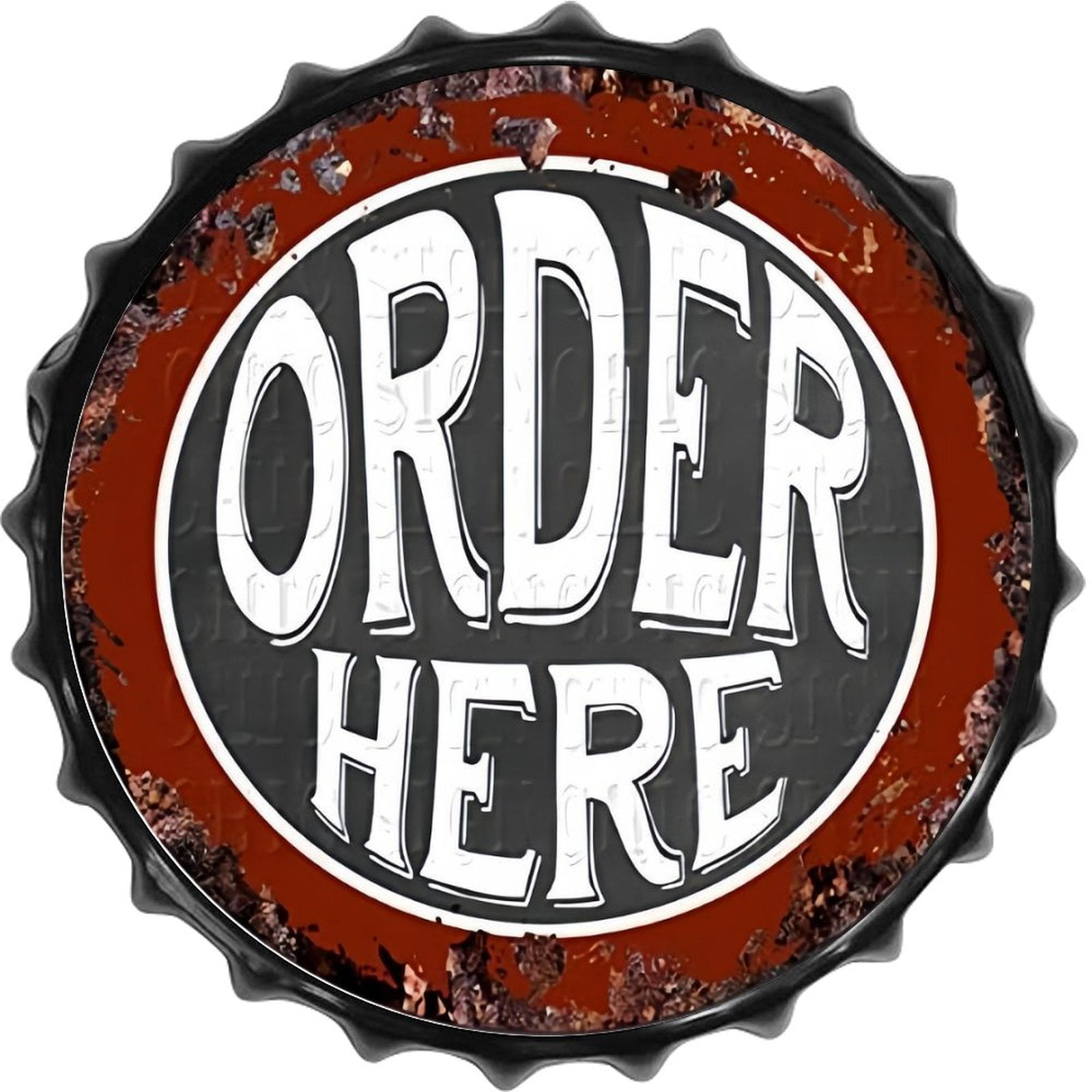 Metal signs: ‘Order HERE’ Chic Tin Sign Rustic Shabby Vintage Style ...