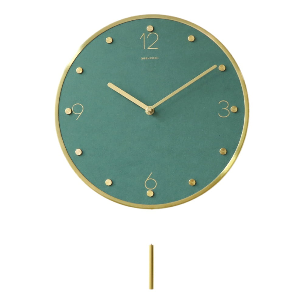 Metal silent swing clock: light luxury color modern light luxury wall clock brass scale color ...