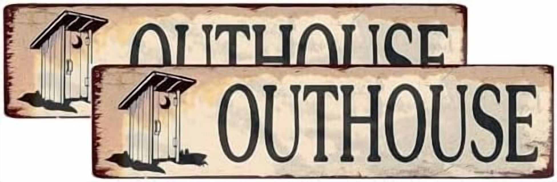 Metal tin Sign Outhouse Sign Retro 4x16 Inch Look Home Club Bar Poster ...