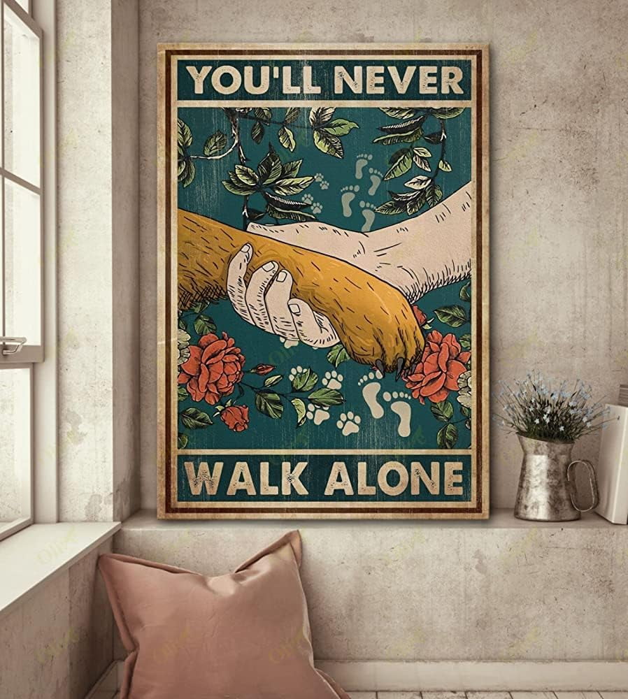 Metal tin Sign Plaque You Never Walk Alone Retro Metal Tin Sign Vintage ...