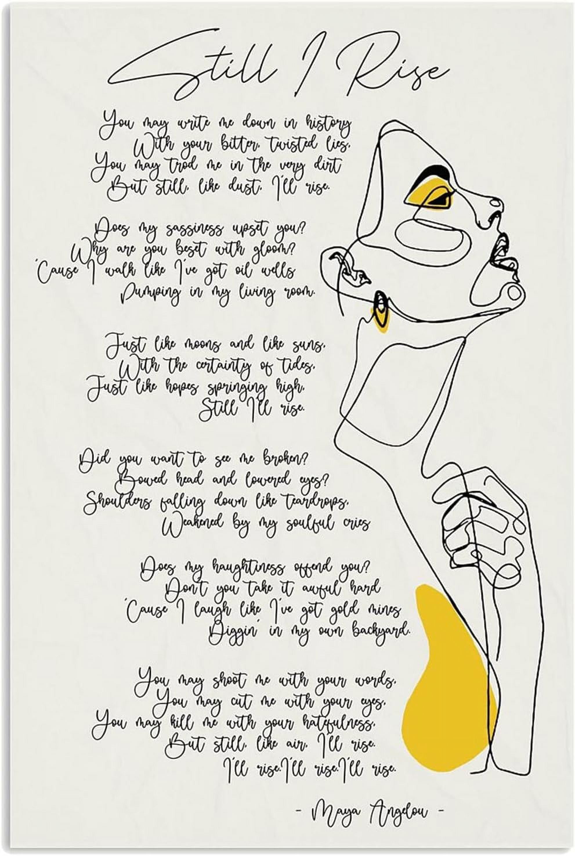 Metal tin Sign Still I Rise Maya Angelou Metal Poster, Feminist Metal ...