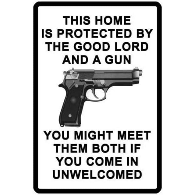 Metal tin sign 8x12 inches No Trespassing Sign Gun and God Durable ...