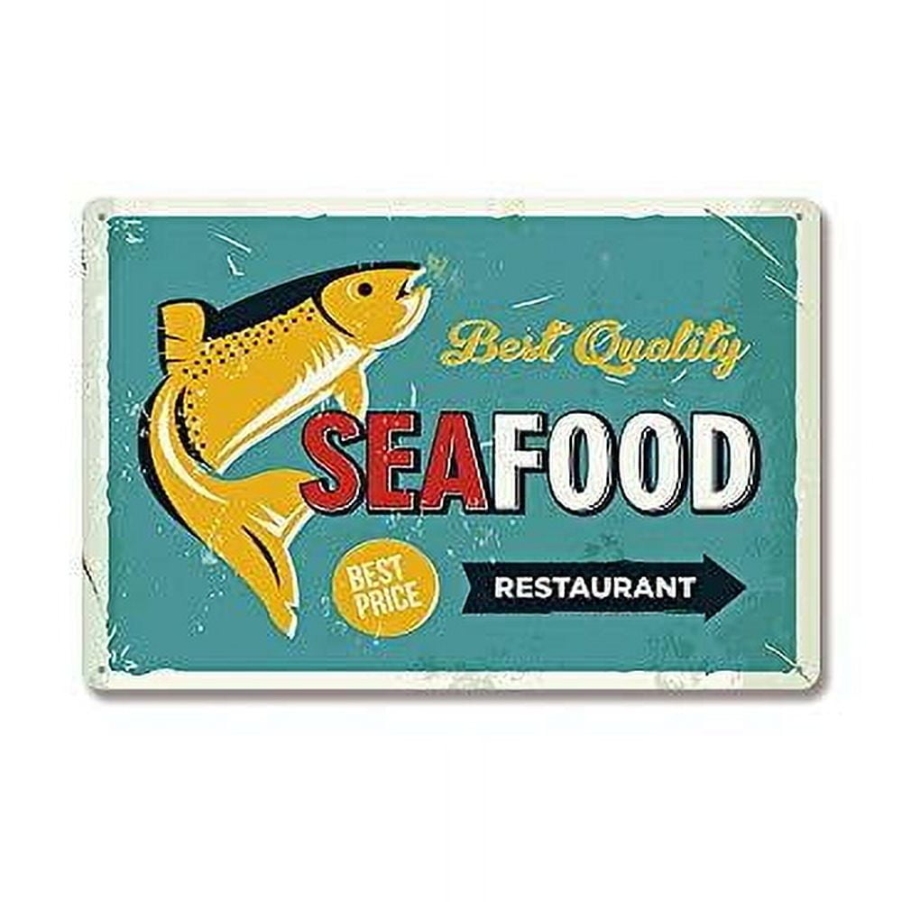 Metal tin sign Seafoodes - Gag gifts life lovers - It can be hung ...