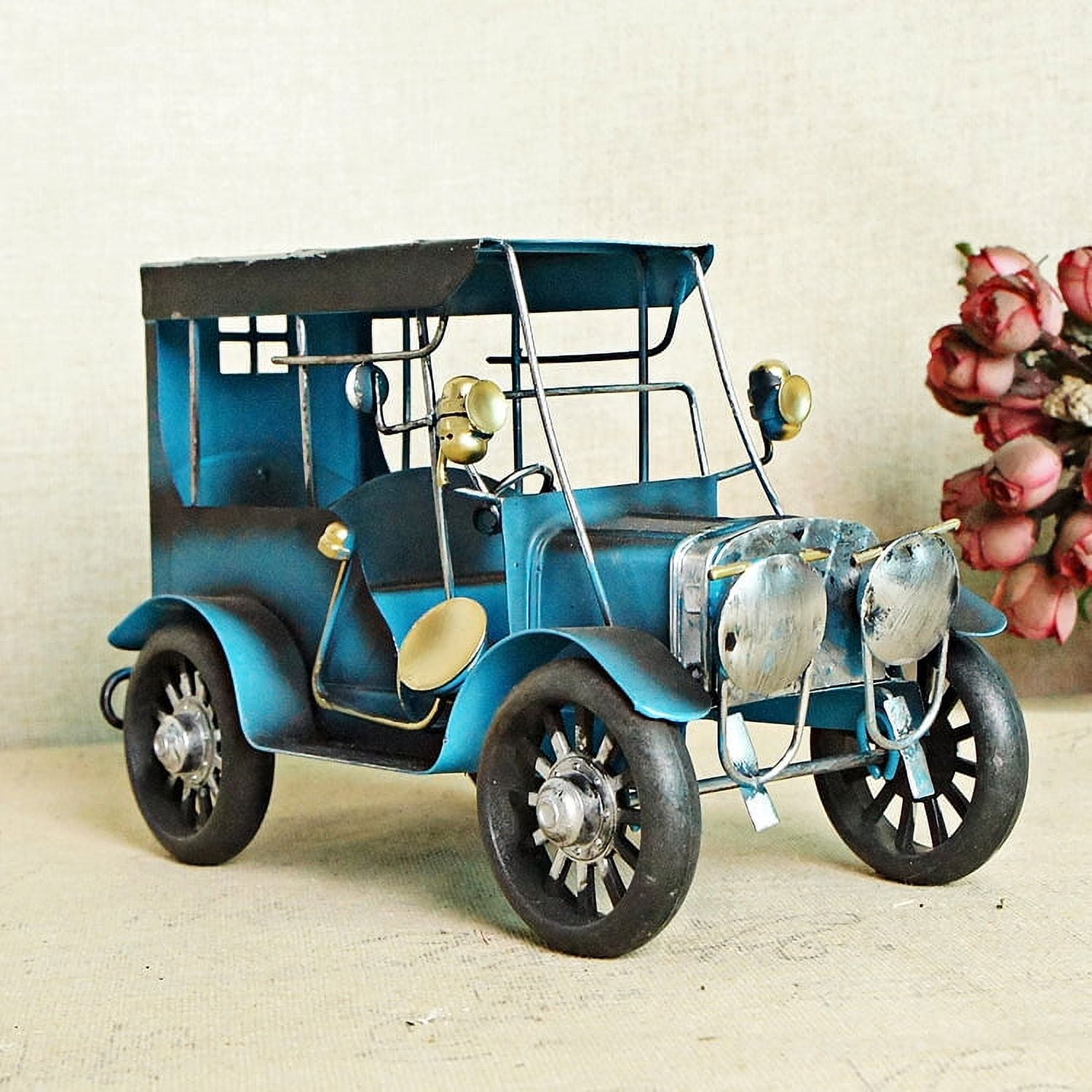 Metal tin vintage car model vintage antique handmade old car model home ...