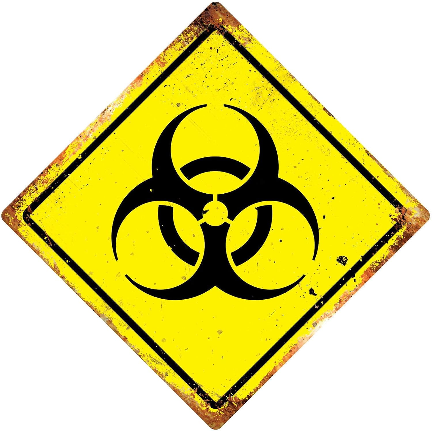 Metal warning sign 12x12 inches Decorative Sign Biohazard Symbol ...