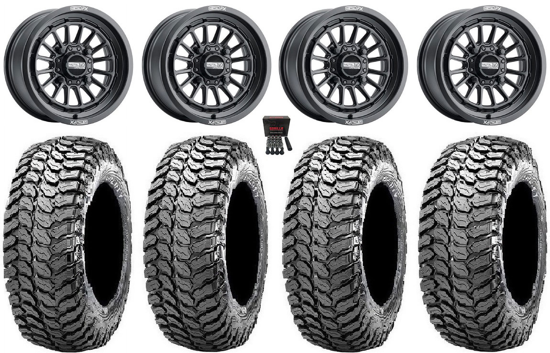 MetalFX Delta 15" Wheels Black 29" Liberty Tires Can-Am Commander Maverick Renegade Outlander ...