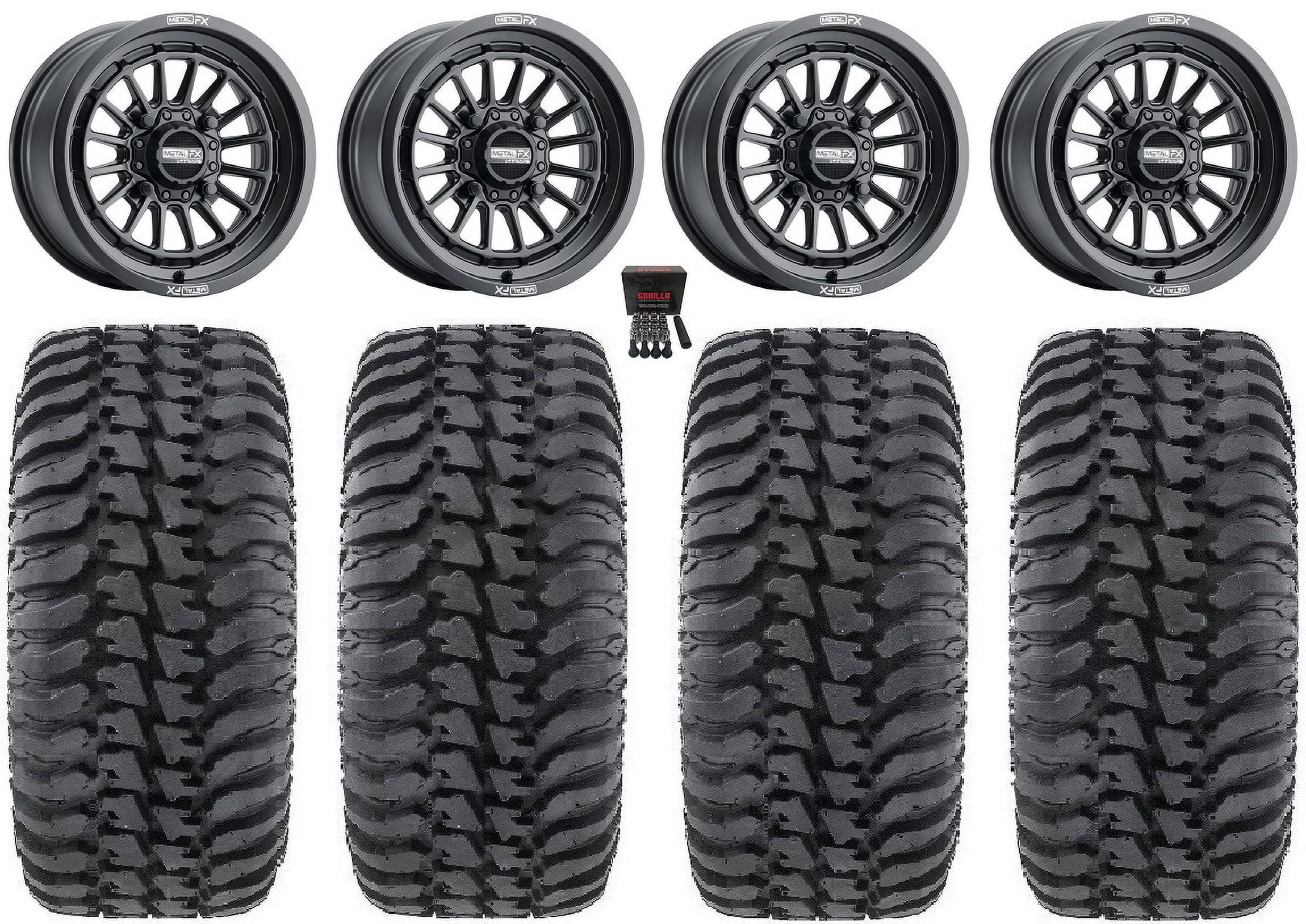 MetalFX Delta 15" Wheels Black 32" Regulator Tires Polaris RZR XP 1000 ...