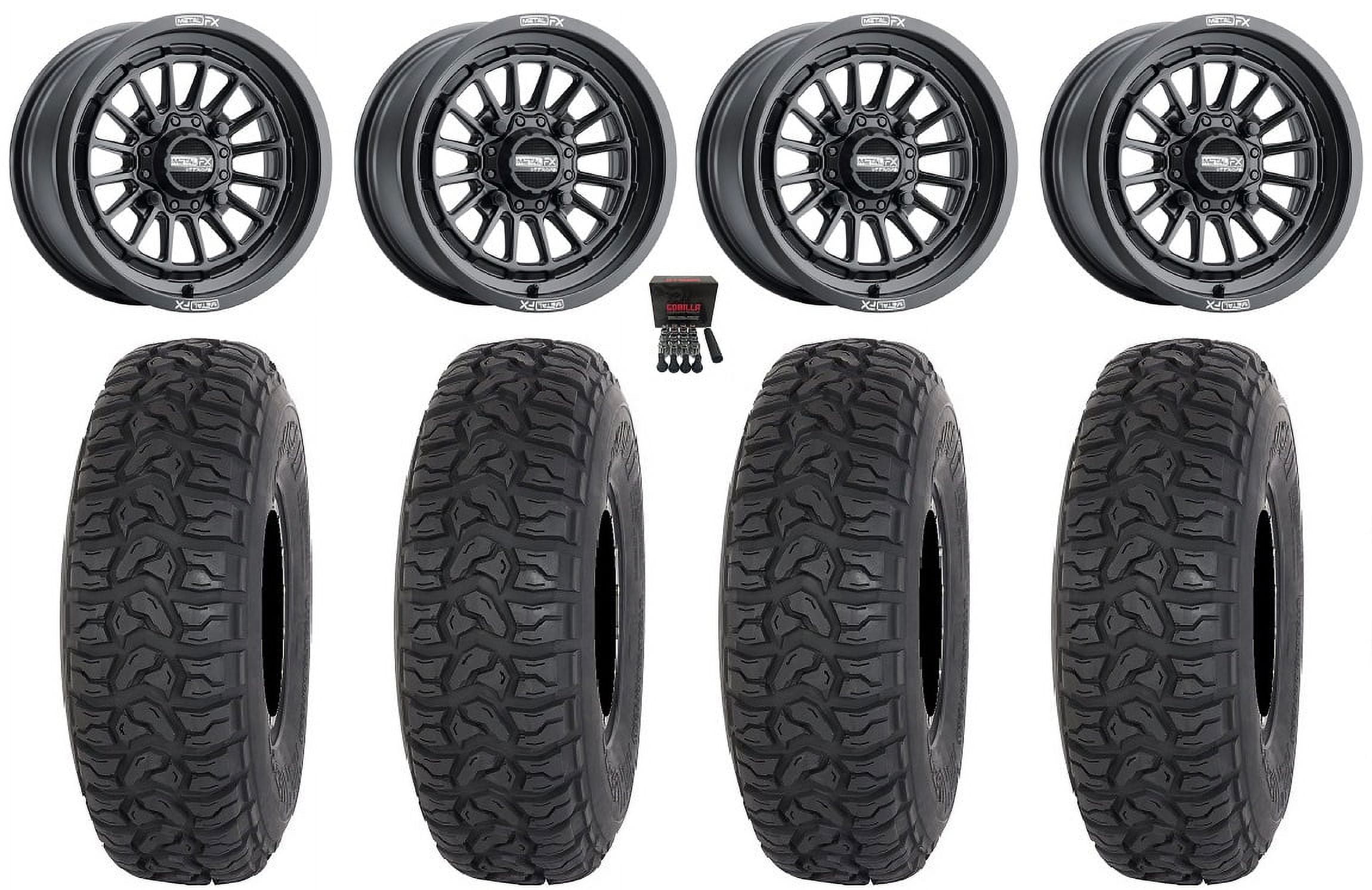 MetalFX Delta 15" Wheels Black 33" Chicane LT Tires Polaris RZR XP 1000 ...