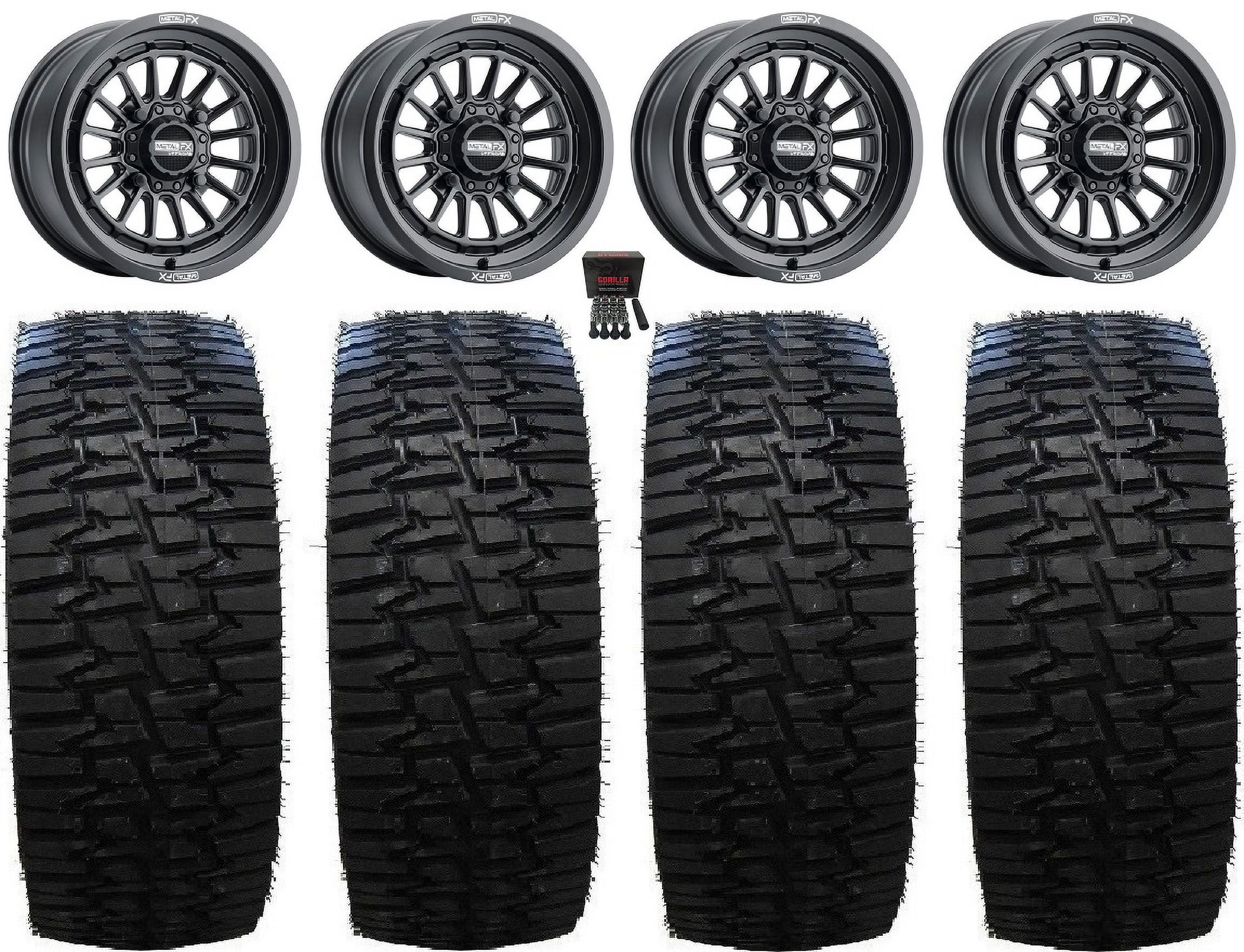 MetalFX Delta 15" Wheels Black 33" Desert Race Tires Can-Am Commander ...