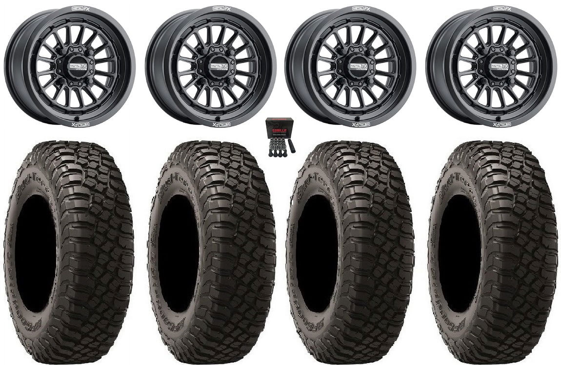 MetalFX Delta 15" Wheels Black 35" BFG KM3 Tires Can-Am Commander ...