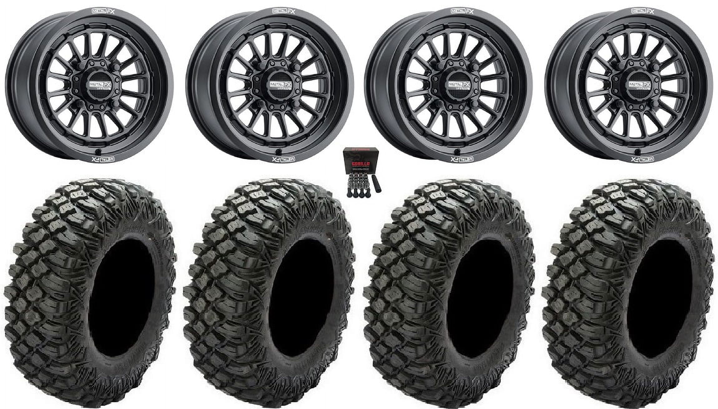 MetalFX Delta 15" Wheels Black 35" Crawler XG Tires Can-Am Commander ...