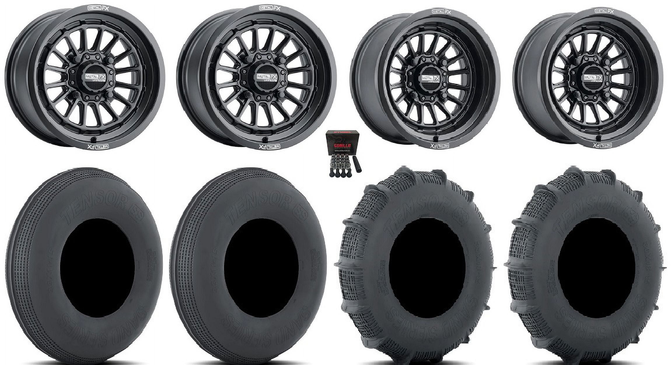 MetalFX Delta 15x7/15x10 Wheels Black 33" Sand Series SS Tires Can-Am ...