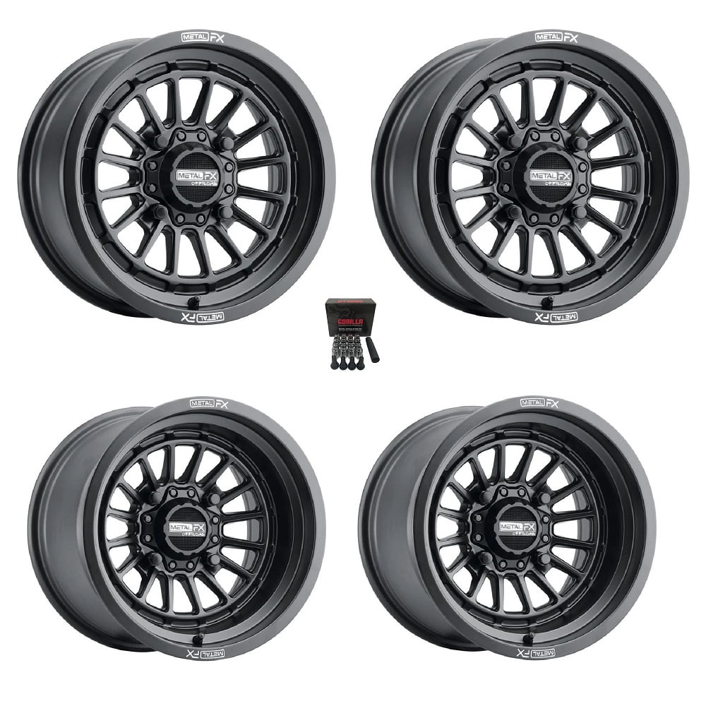MetalFX Delta 15x7/15x10 Wheels Black Can-Am Maverick X3 / Honda Pioneer 1000 - Walmart.com